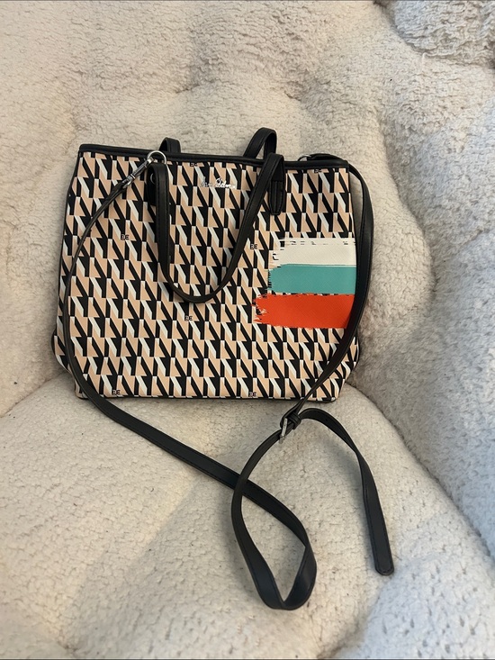 Sam Edelman | Bags | Sam Edelman Black Geometric Tote With Teal And ...